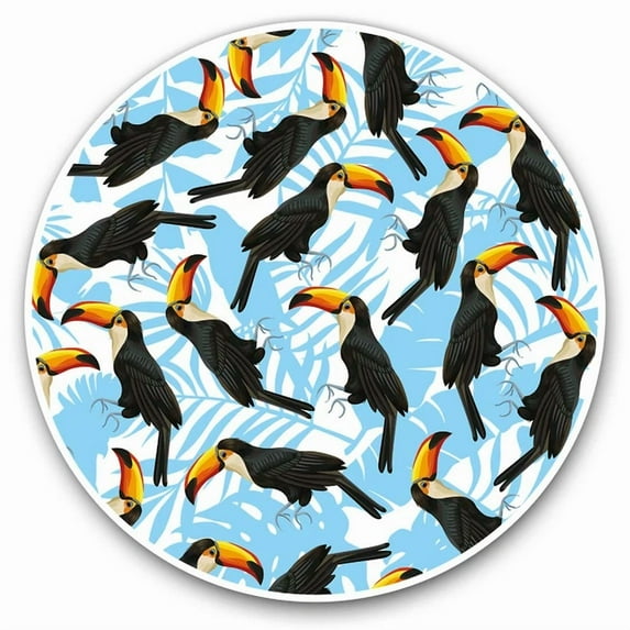 DOPASTICKER Blue Tropical Toucan Bird Pattern Jungle Cool Gift ...
