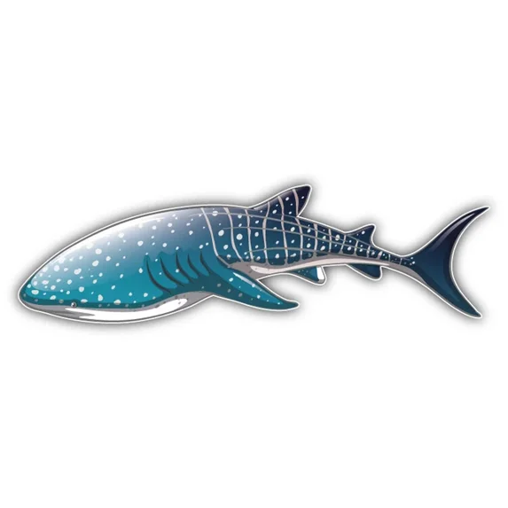 DOPASTICKER Blue Whale Cartoon Sticker Decal Phone Decal Water Bottle ...