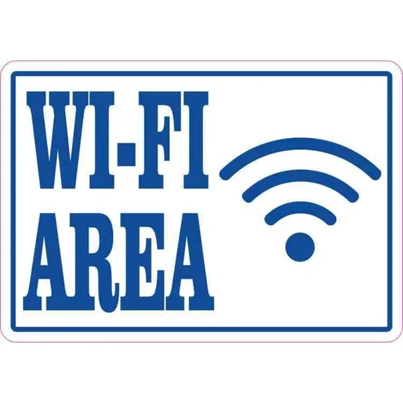 DOPASTICKER Blue Wi-Fi Area Sticker Business Door Sticker Phone Sticker ...