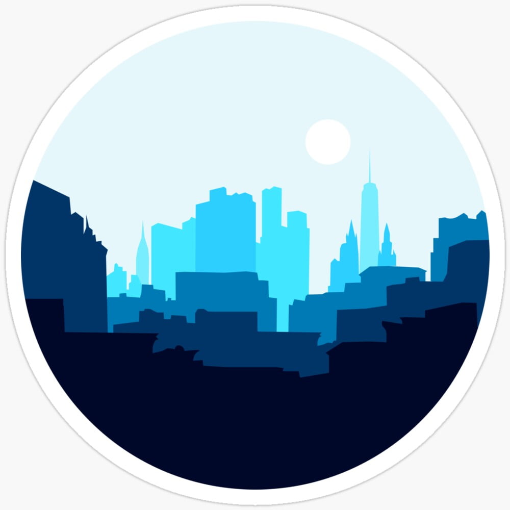 DOPASTICKER Blue York Skyline Sticker Phone Sticker, Latop Sticker ...