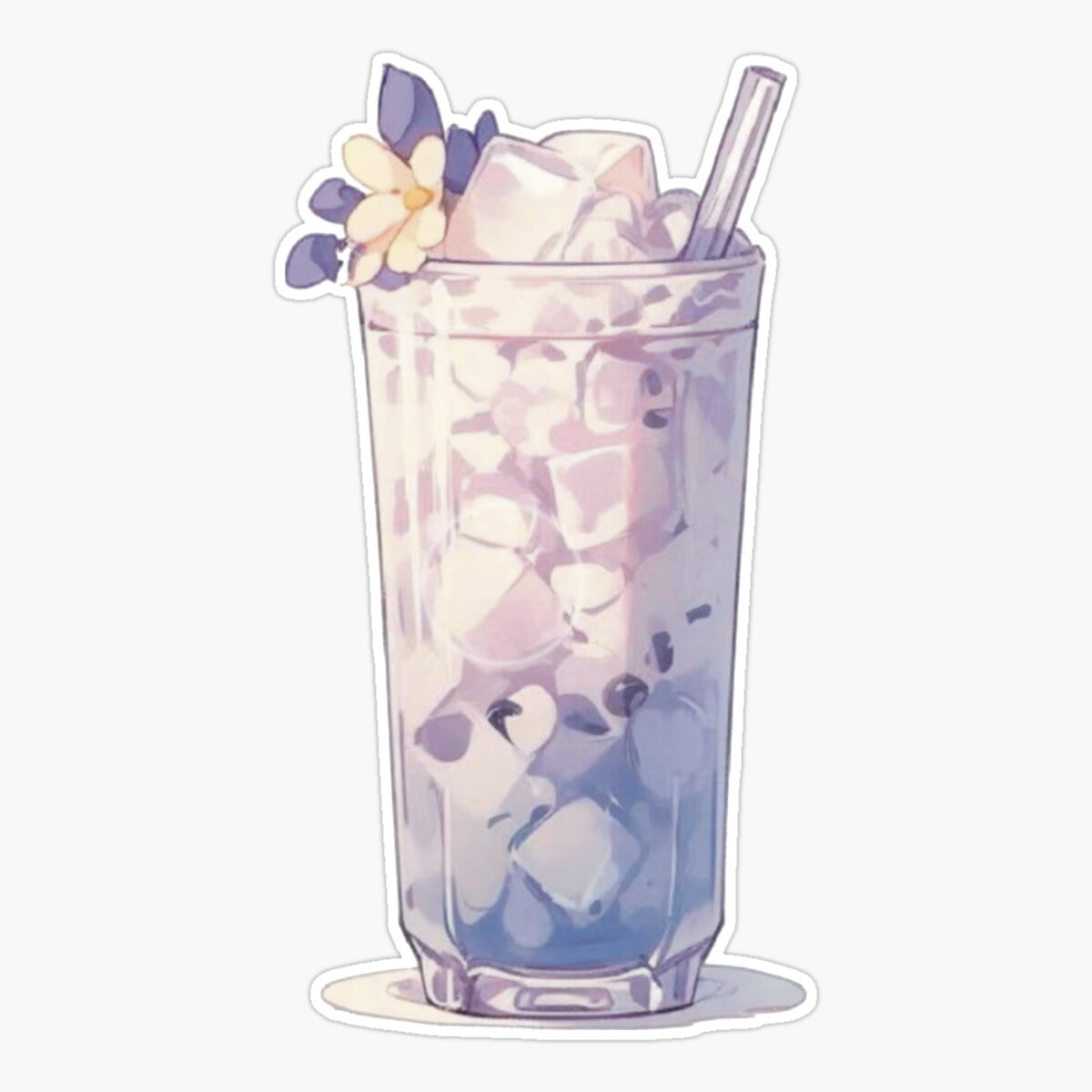 DOPASTICKER Blueberry Iced Boba Tea Drink Sticker, Phone Sticker Car ...