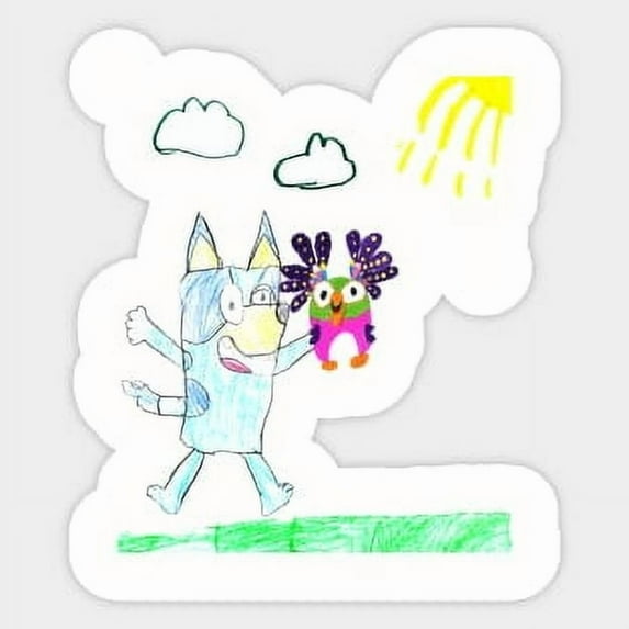 DOPASTICKER Bluey Chattermax Drawing Bluey, Bluey Favors, Decorative ...