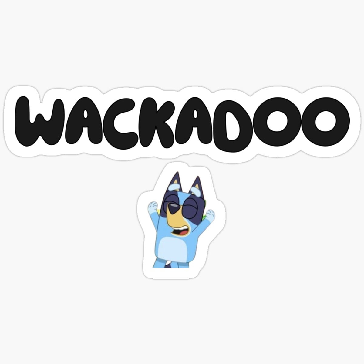 DOPASTICKER Bluey Inspired "Wackadoo" Design Sticker Waterproof Sticker ...