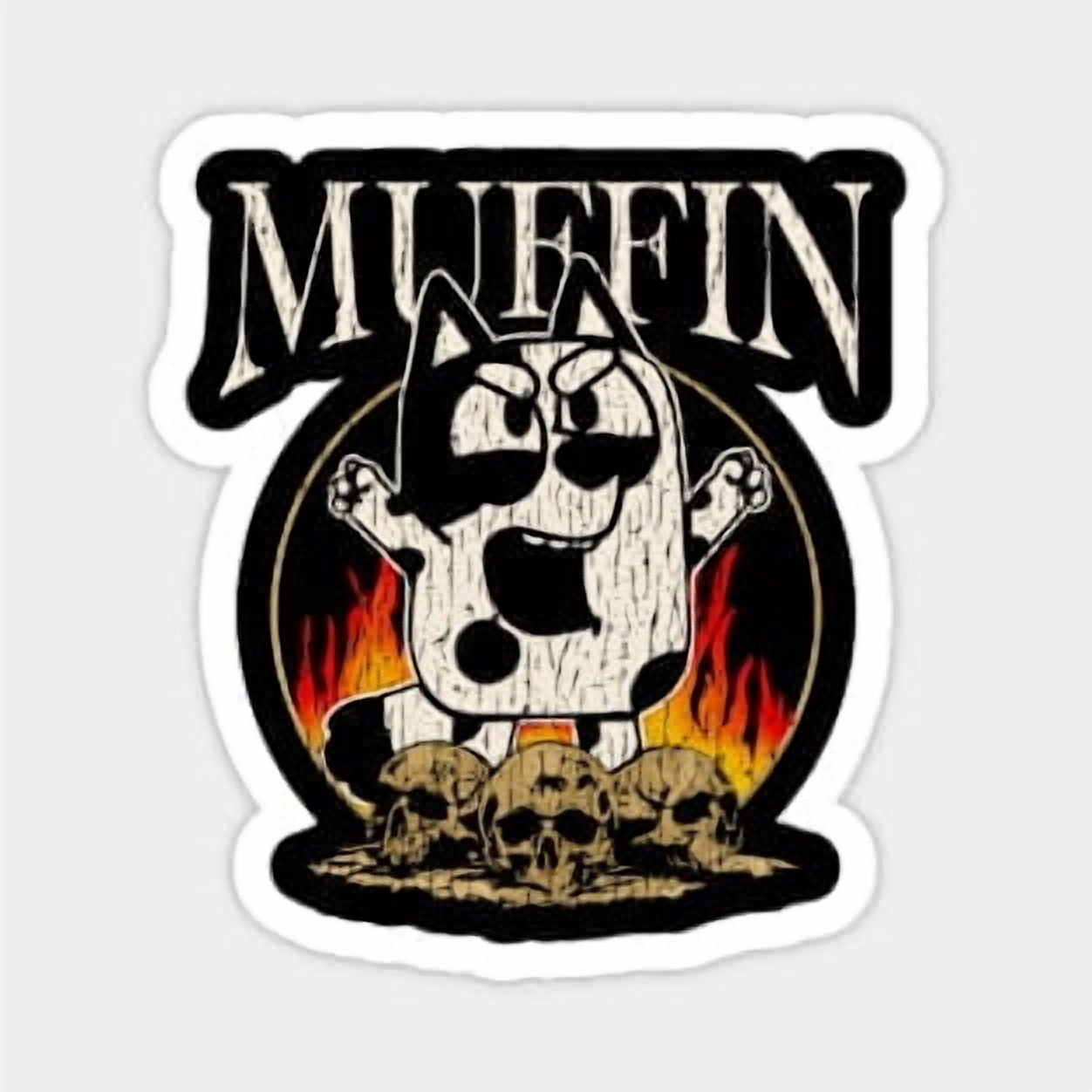 DOPASTICKER Bluey Muffin Fire Skull Decorative Laptop, Phone Stickers ...