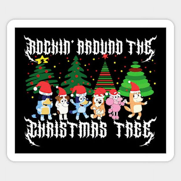 DOPASTICKER Bluey Noel Rockin Around Noel Tree Bluey For , Bluey Favors ...