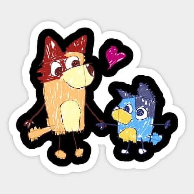 DOPASTICKER Blueyã¢Â´S Drawing Bluey For Kids, Bluey Favors, Decorative ...