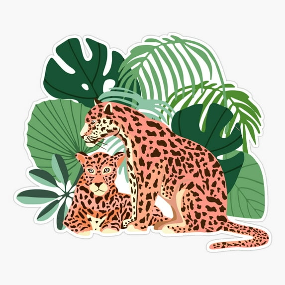DOPASTICKER Blush Jaguars #Illustration #Wildlife Sticker, Phone ...