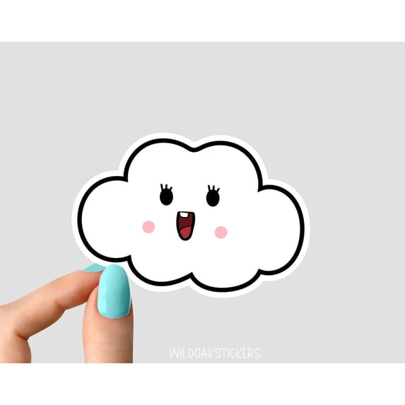 DOPASTICKER Blushing Happy Cloud Stickers, Cloud Stickers For Tumblers ...