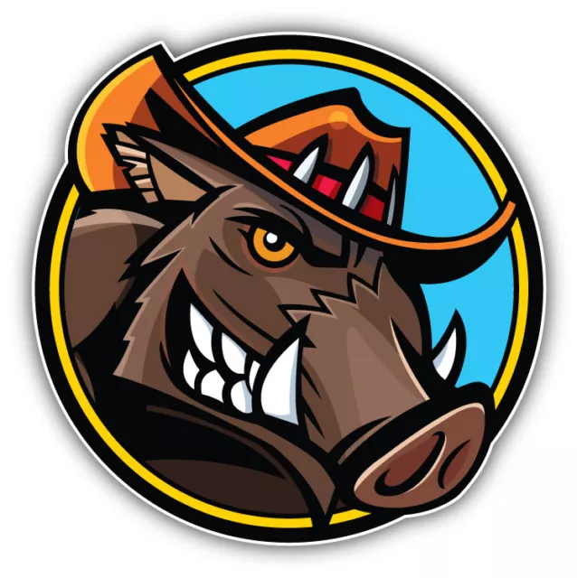 DOPASTICKER Boar Cowboy Head Label Sticker Decal Phone Decal Water ...