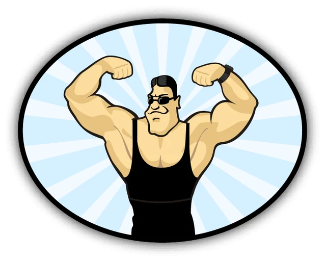 DOPASTICKER Bodybuilder Gym Sport Cartoon Car Sticker Phone Decal Water ...