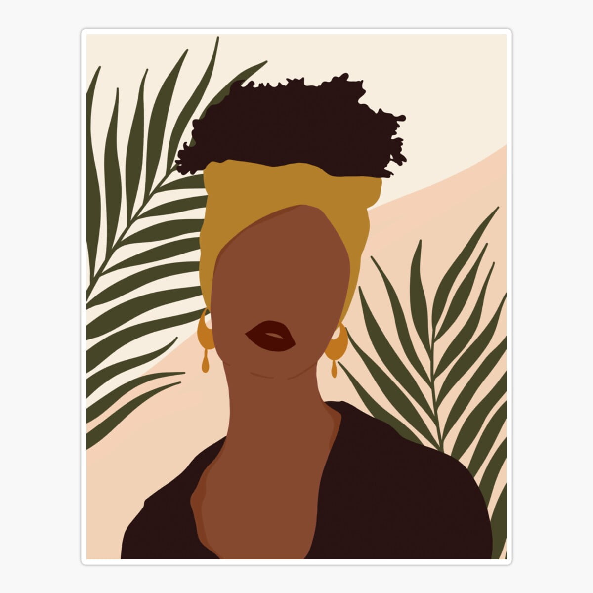 DOPASTICKER Boho Black Woman Portrait Sticker, Phone Sticker Car ...