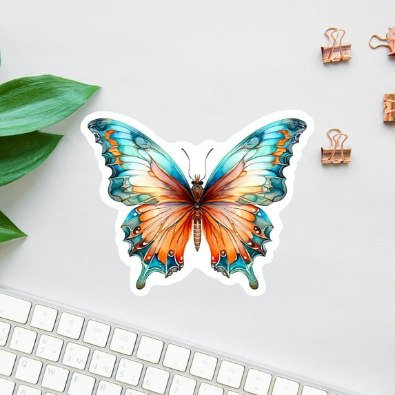 DOPASTICKER Boho Butterfly Sticker, Bright Blue Butterfly, Laptop ...
