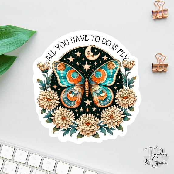 DOPASTICKER Boho Butterfly Stickers, All You Have To Do Is Fly ...