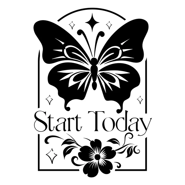 DOPASTICKER Boho Sticker Start Today Butterfly Quote Celestial Hippie ...