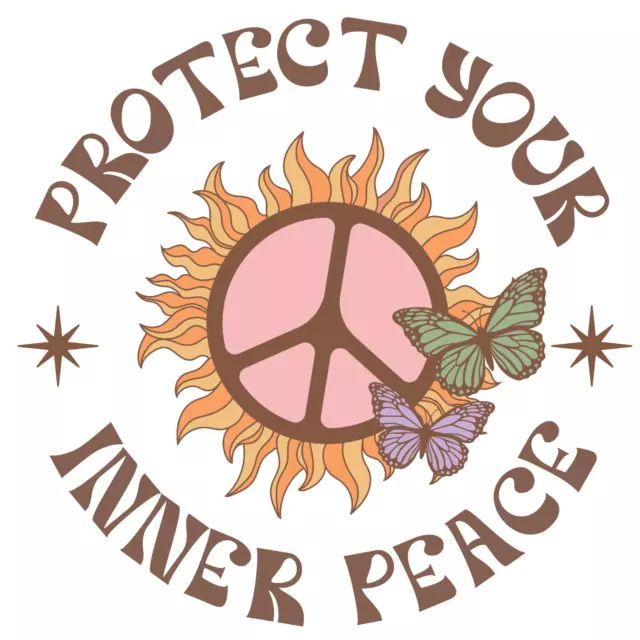 DOPASTICKER Boho Sun Sticker Protect Your Inner Peace Sign Celestial ...