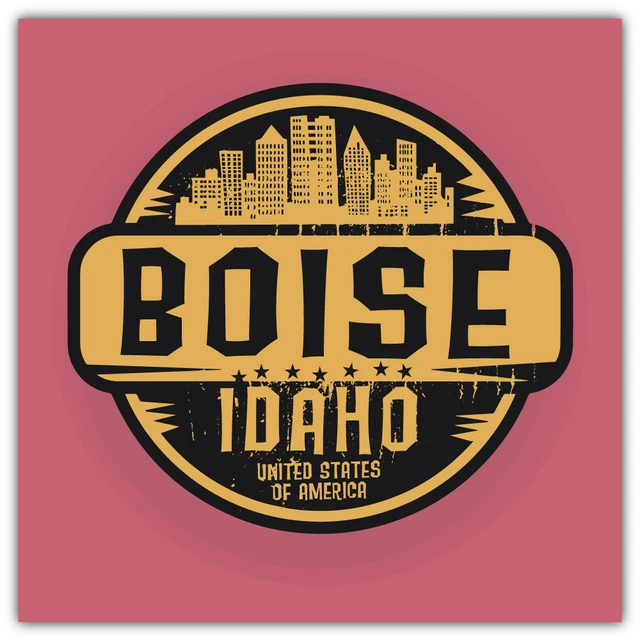 DOPASTICKER Boise City Idaho Usa State Vintage Emblem Car Sticker Phone ...