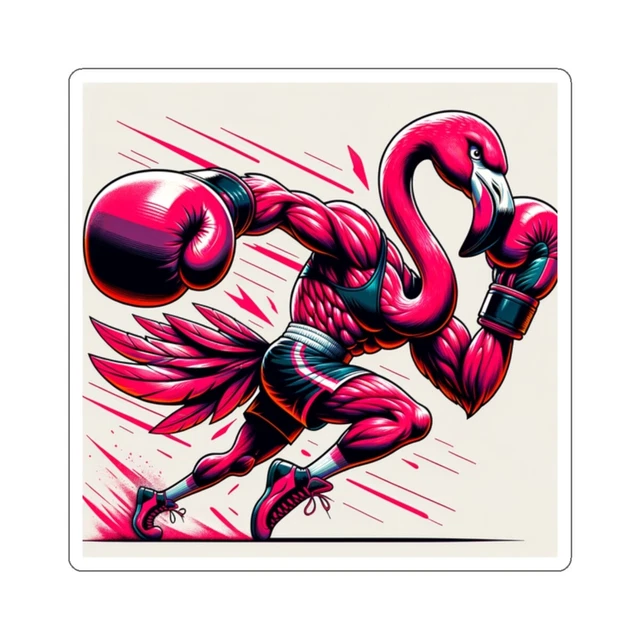 DOPASTICKER Bold Flamingo Boxing Art Print- Design Preview Only ...