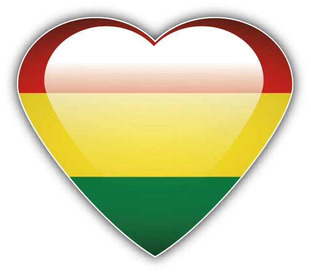 DOPASTICKER Bolivia Flag Heart Sticker Decal Phone Decal Water Bottle ...