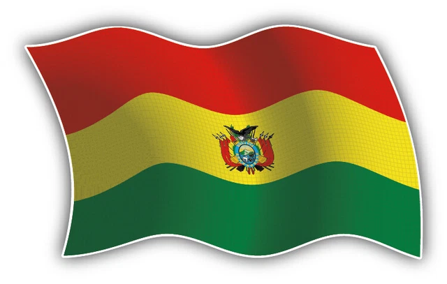 DOPASTICKER Bolivia Wavy Flag Sticker Decal Phone Decal Water Bottle ...