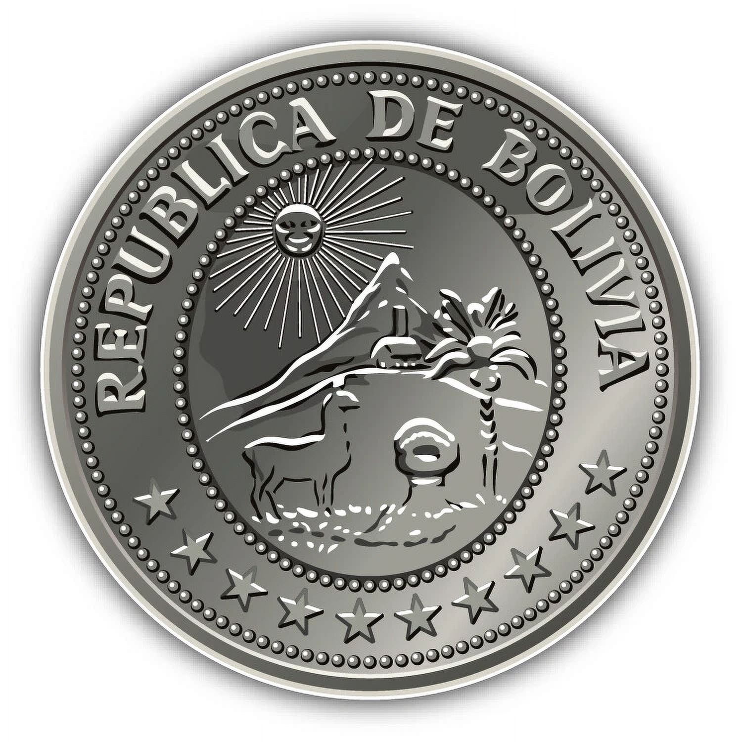 DOPASTICKER Bolivian Coin Money Car Bumper Sticker Decal Waterproof ...