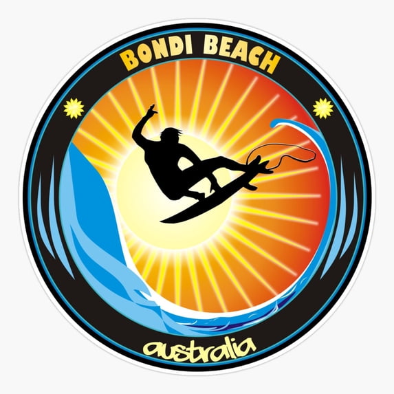 DOPASTICKER Bondi Beach Surfing Sticker, Phone Sticker Car Stickers ...