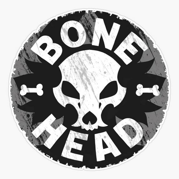 DOPASTICKER Bone Head - Skulldog Sticker, Phone Sticker Water Bottle ...