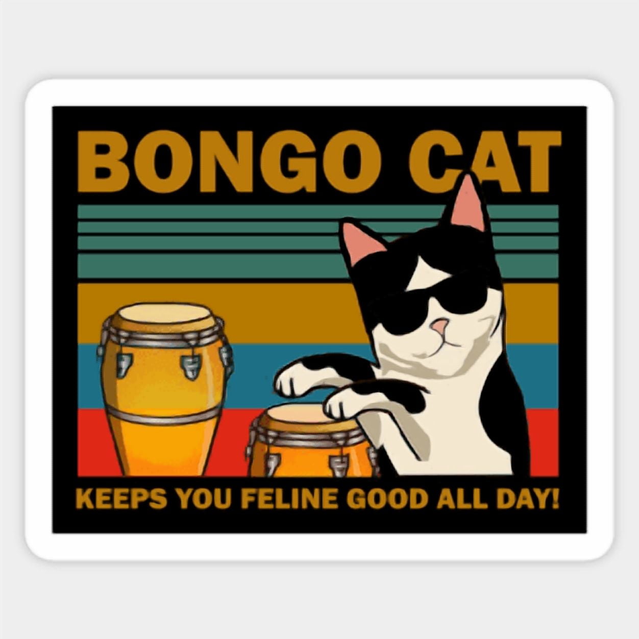 DOPASTICKER Bongo Cat Decorative Laptop, Phone Stickers, Waterproof ...