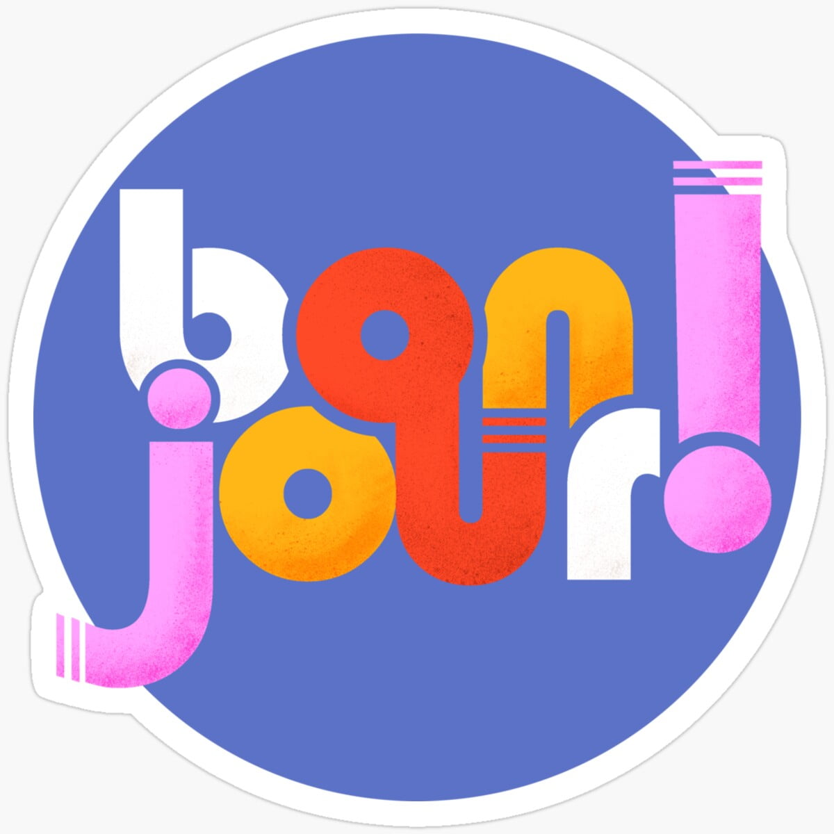 DOPASTICKER Bonjour!French Typography No2 Sticker Birthday Gifts ...