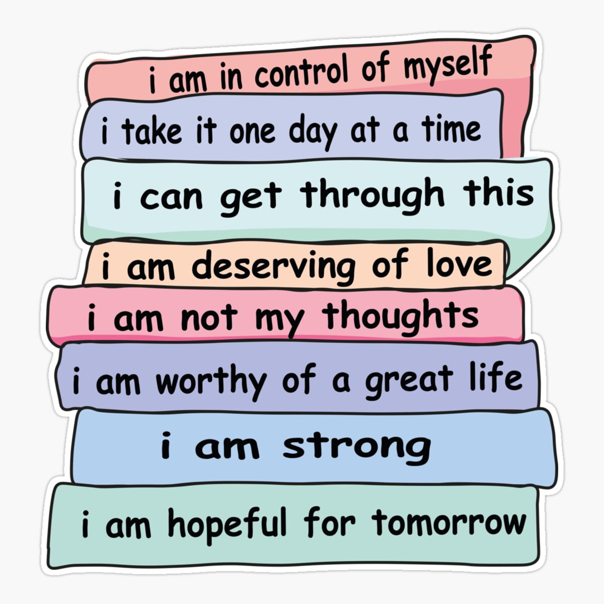 DOPASTICKER Book Affirmations For Stress Sticker, Phone Sticker Car ...
