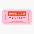 DOPASTICKER Book Club Ticket, Pink And Orange Sticker, Phone Sticker ...
