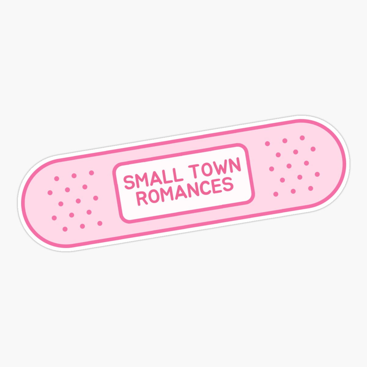 DOPASTICKER Bookish Bandage Pink Small Town Romance Sticker, Phone ...