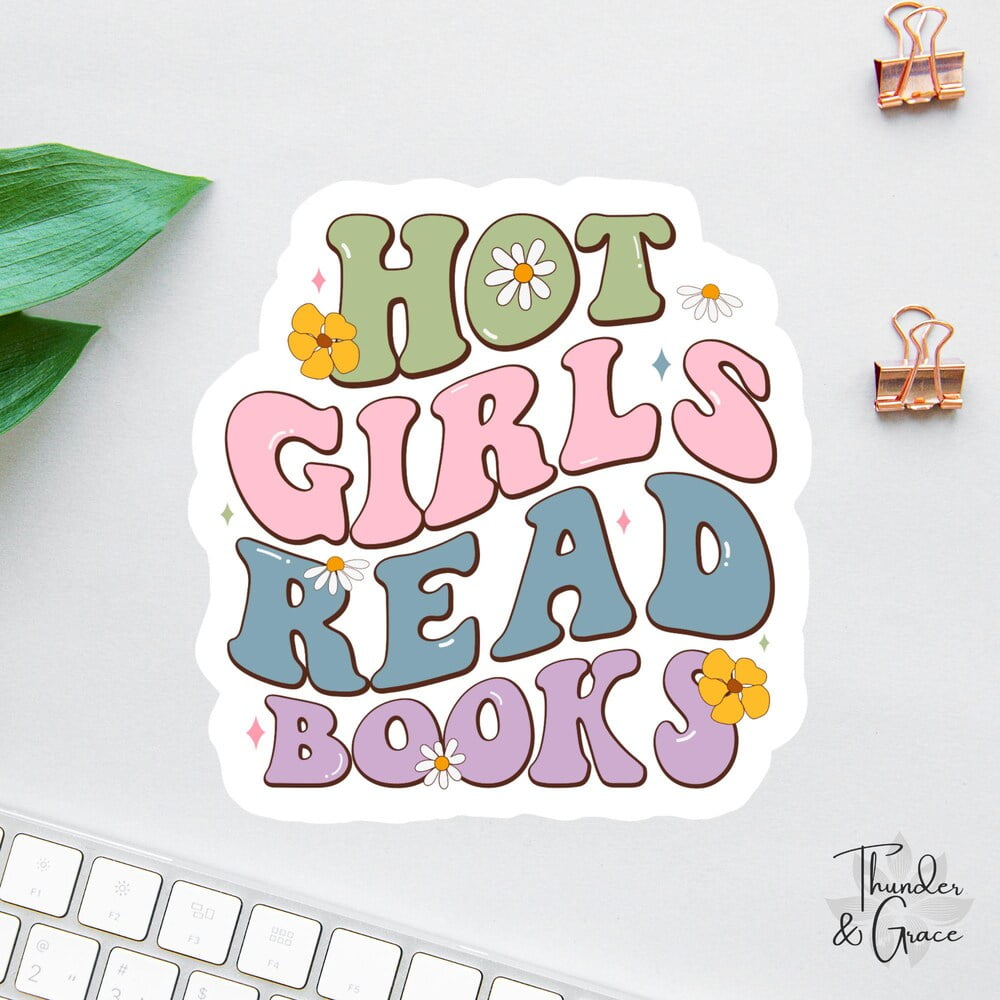 DOPASTICKER Bookish Sticker, Hot Girls Read Books, Bookstagram Sticker ...