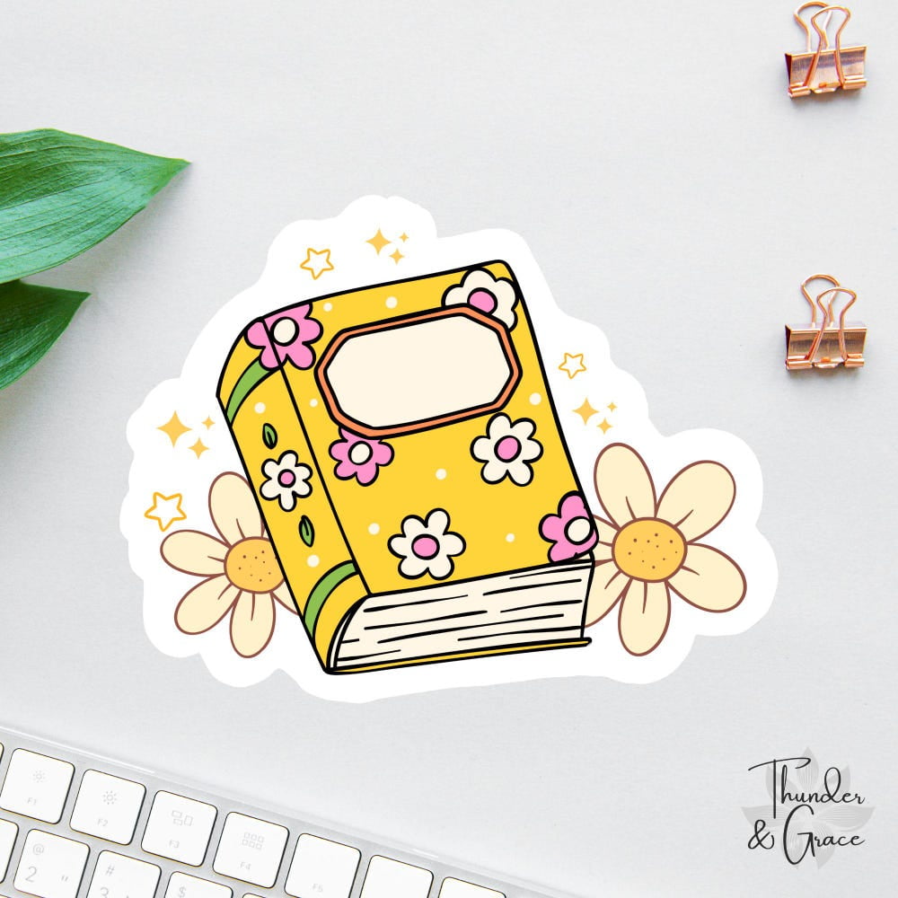 DOPASTICKER Bookish Sticker, Retro Floral Book Sticker, Booktok Sticker ...