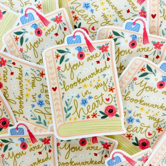 DOPASTICKER Bookmarked In My Heart - Waterproof Sticker Phone Decal ...