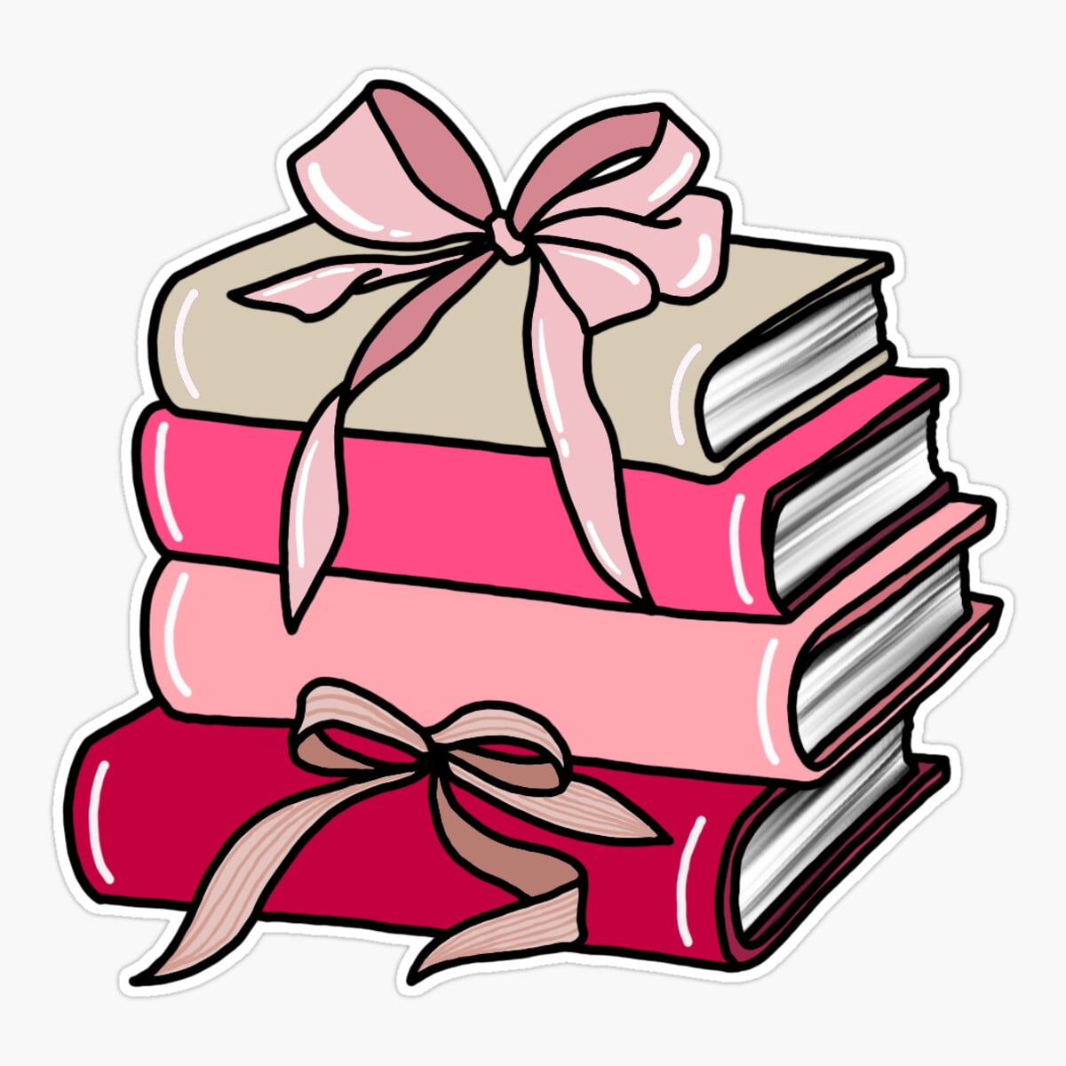 DOPASTICKER Books And Bows Sticker, Phone Sticker Car Stickers ...
