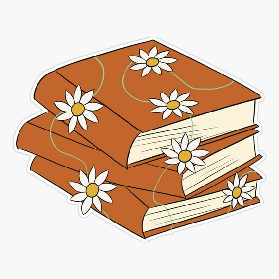 DOPASTICKER Books And Lowers Sticker, Phone Sticker Water Bottle ...