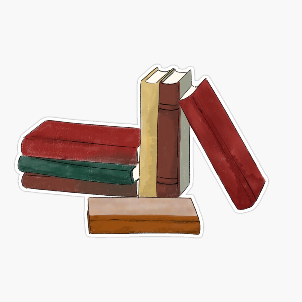 DOPASTICKER Books Stack Sticker, Phone Sticker Car Stickers, Birthday ...