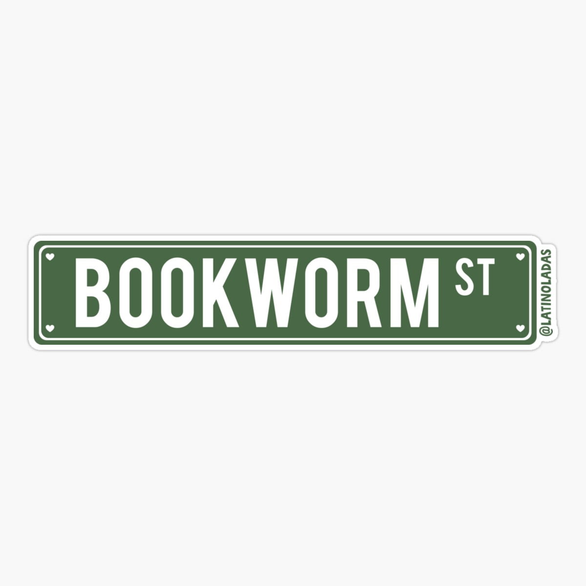 DOPASTICKER Bookwor.M St, Bookish Dark Green Road Street Sign Sticker ...