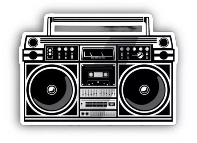 DOPASTICKER Boom Box Sticker Hip Hop Music Old School Rap Stereo 90S (4 ...