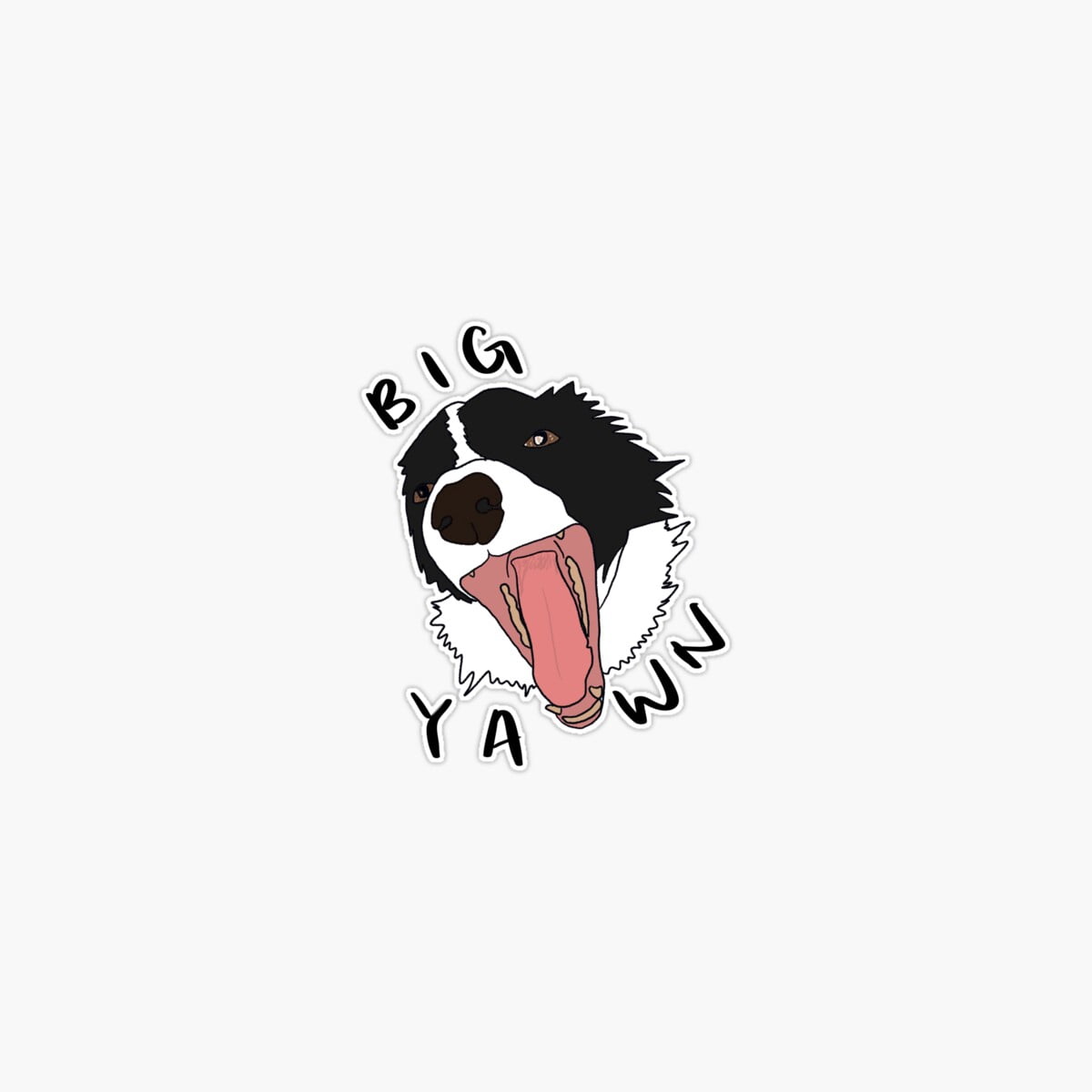 DOPASTICKER Border Collie Big Yawn Sticker, Phone Sticker Car Stickers ...