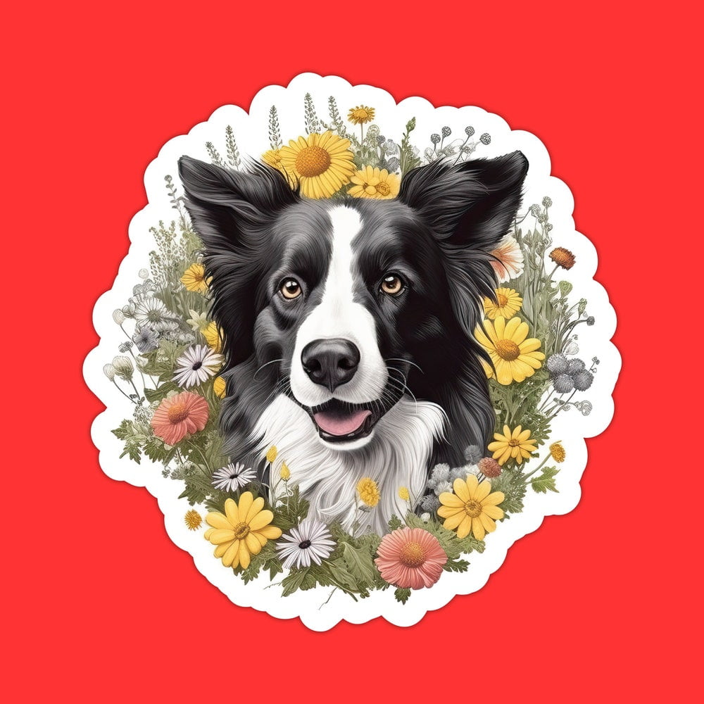 DOPASTICKER Border Collie Dog Sticker Phone Decal Water Bottle Stickers ...
