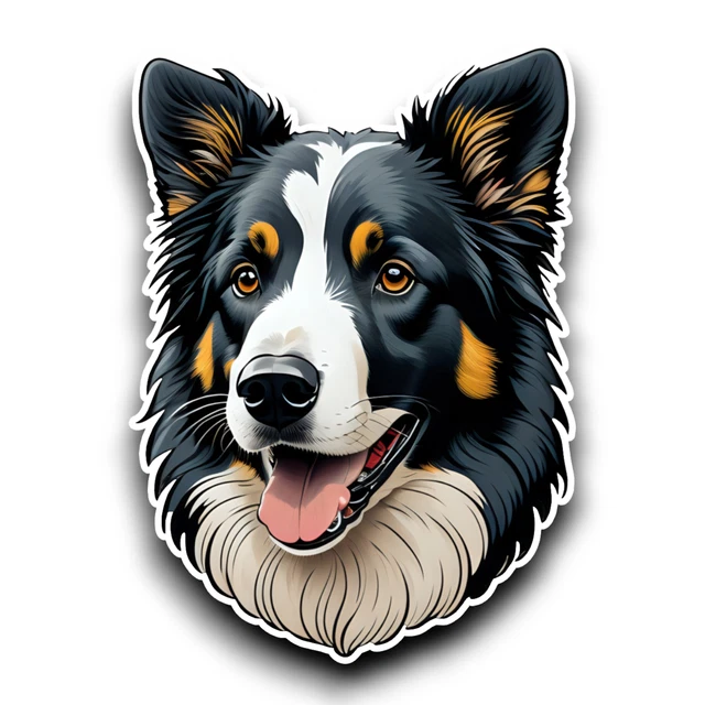 DOPASTICKER Border Collie Sheep Dog Sticker For Car Van Window Laptop ...