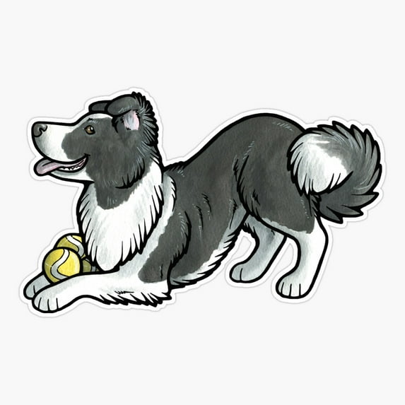 DOPASTICKER Border Collie Sticker, Phone Sticker Water Bottle Sticker ...