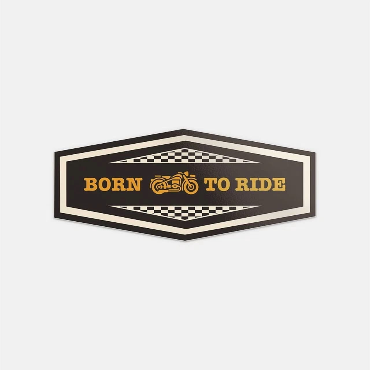 DOPASTICKER Born To Ride Finish Flag Badge Sticker Decal Phone Decal ...