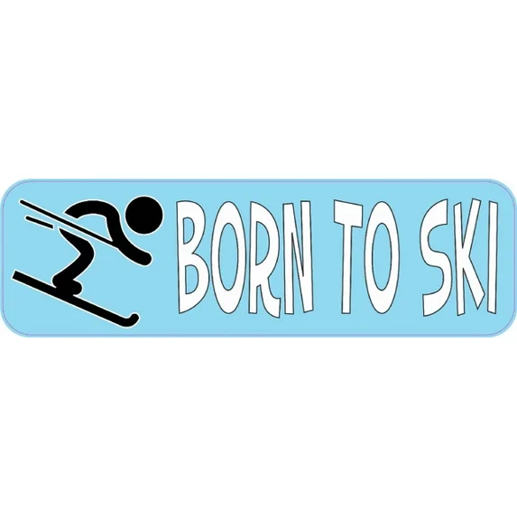 DOPASTICKER Born To Ski Skiing Sticker Magn Sticker Phone Sticker ...