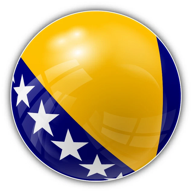 DOPASTICKER Bosnia And Herzegovina Flag Ball Car Sticker Phone Water ...