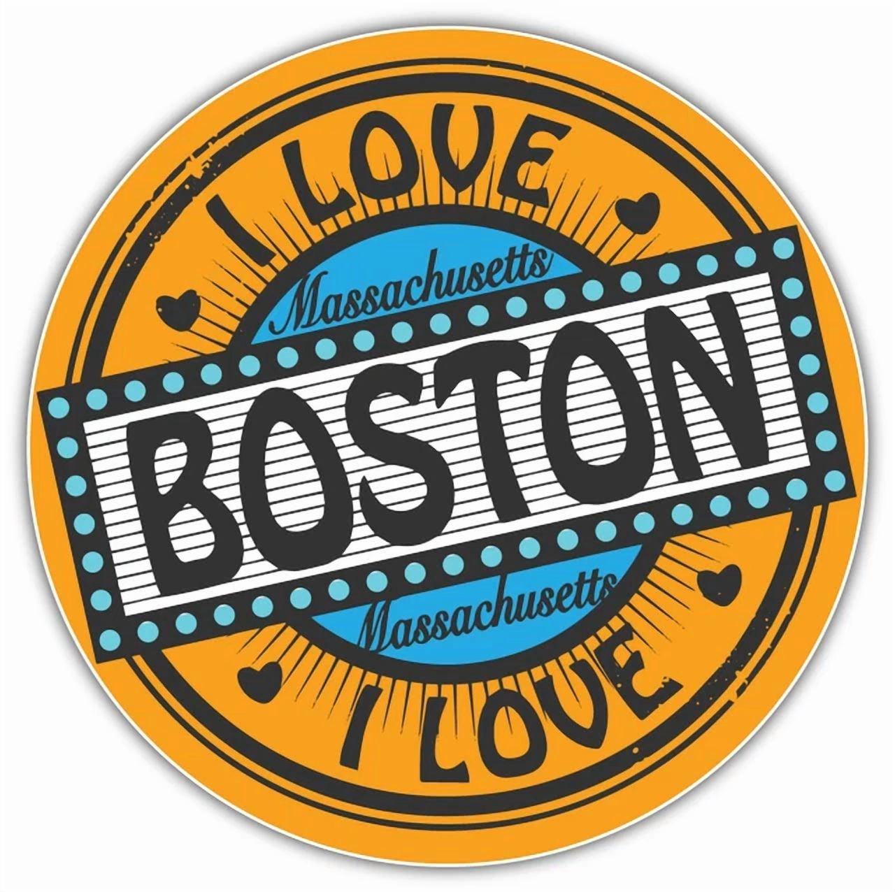 DOPASTICKER Boston City Massachusetts Usa State Badge Car Sticker Phone ...