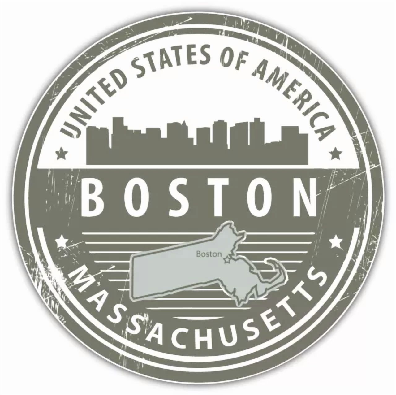 DOPASTICKER Boston City Massachusetts Usa State Vintage Emblem Car ...