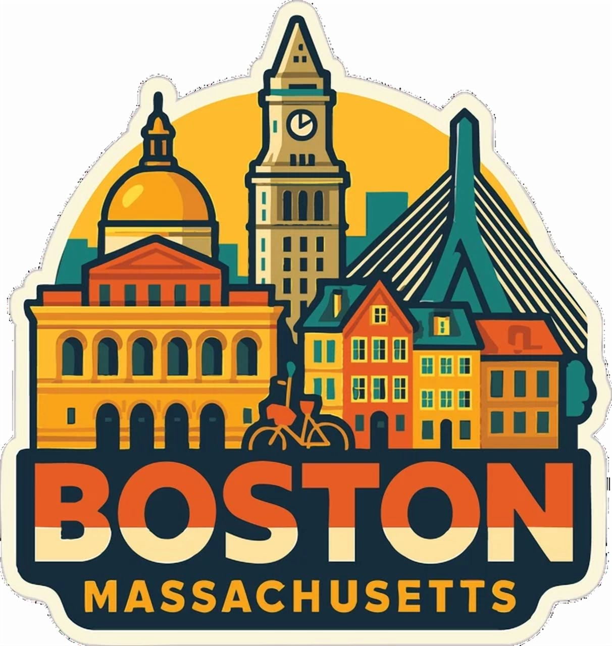 DOPASTICKER Boston Sticker Decal City Skyline Landmark Design Phone ...