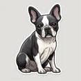 DOPASTICKER Boston Terrier Car Sticker Dog Sticker Phone Sticker, Latop ...